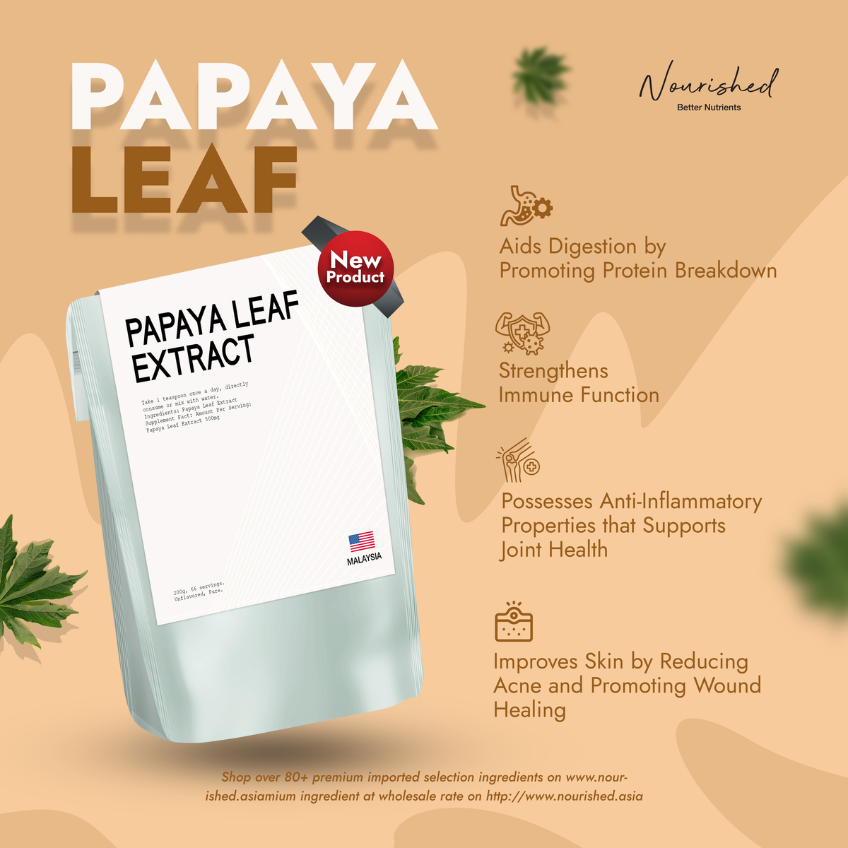 Nourished Papaya Leaf Extract | Vitamins, Supplements, Premium Health ...