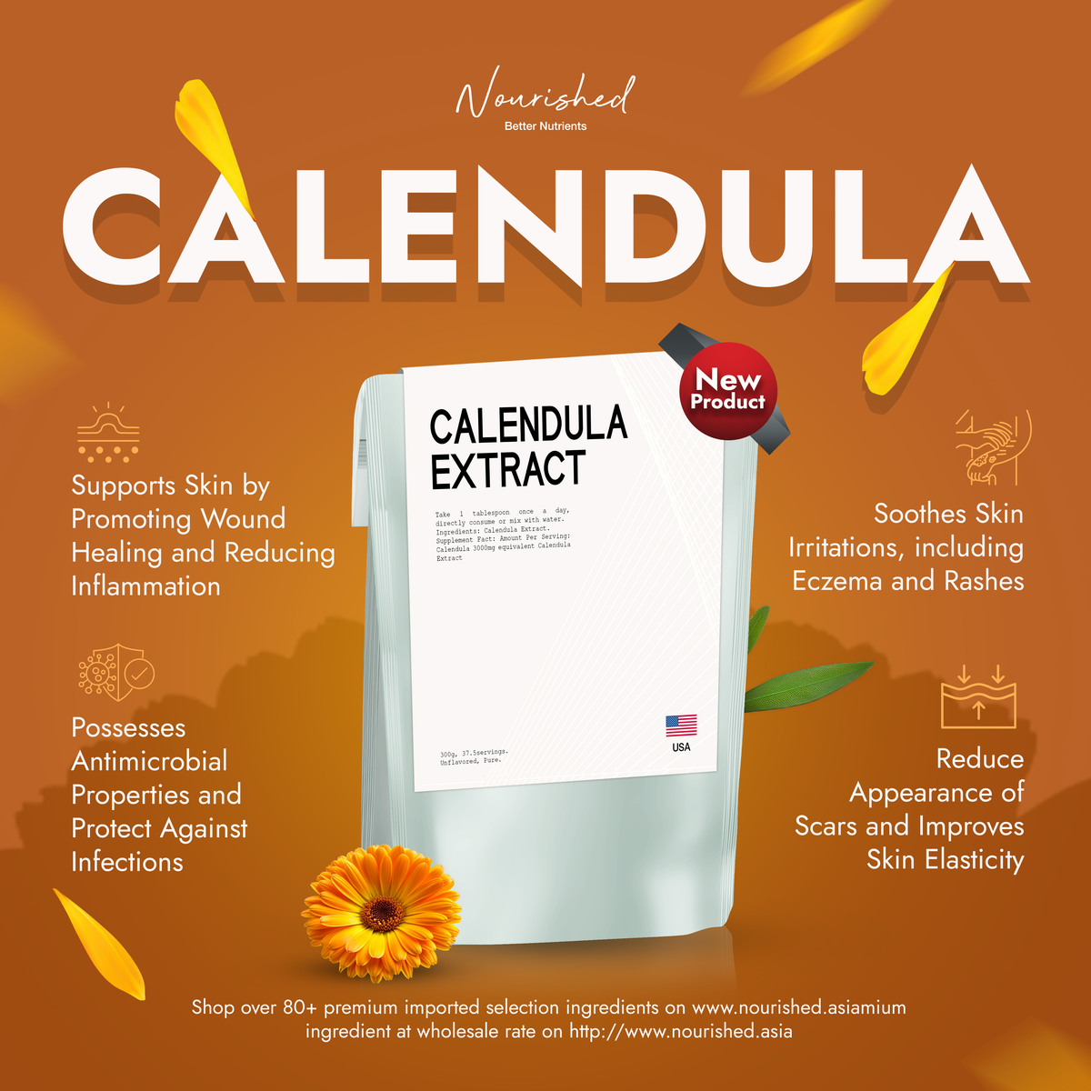 Nourished Calendula Extract | Vitamins, Supplements, Premium Health ...